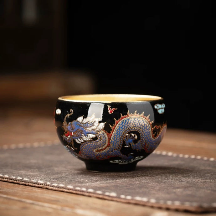 Hand-painted Blue Dragon – www.chinxingtc